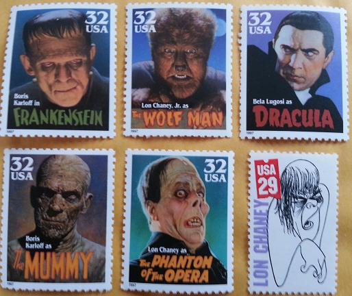 Lon Chaney Bela Lugosi FRANKENSTEIN Wolf Man LOT of 6 US MONSTER ...