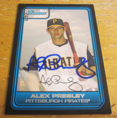 Alex Presley Autographed 2006 Bowman Draft Draft Picks #48 Card MLB ...