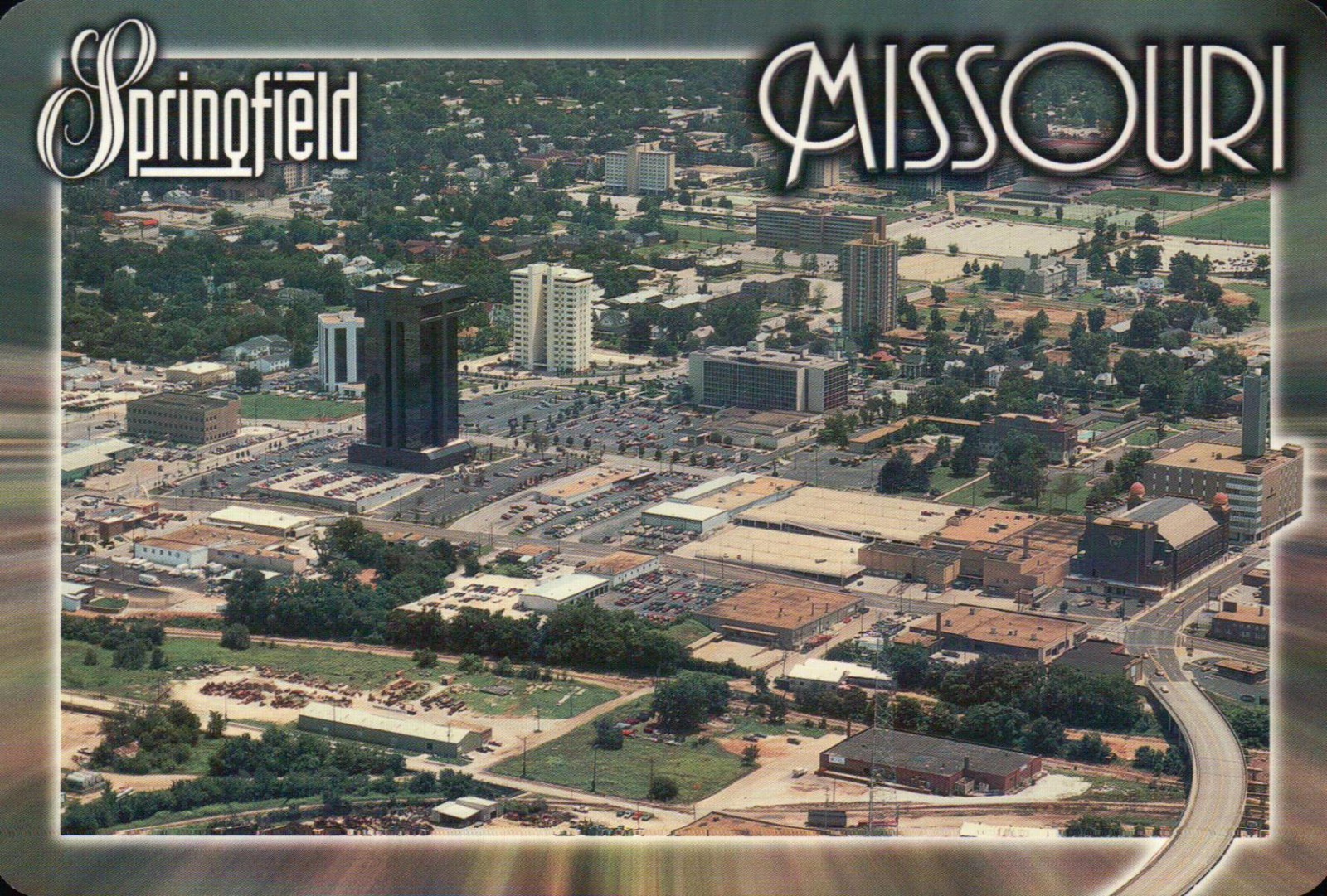Aerial View of Springfield Missouri, Queen City of the Ozarks, MO ...