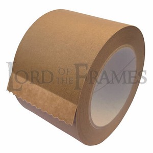 75mm x 50m Brown Paper Self Adhesive Backing Tape Picture Frame Framing ...
