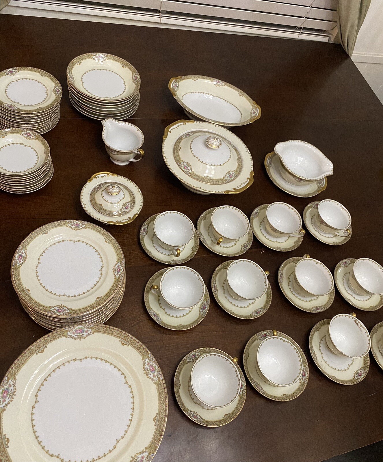 Vintage 84-Piece Set of MEITO CHINA Annette Pattern Hand Painted in ...