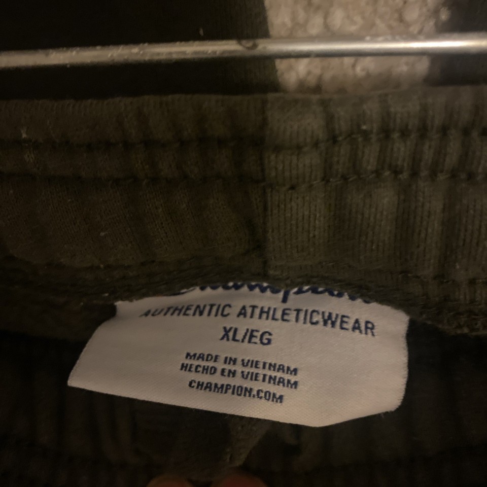 Champion Jogger Pants Men's XL Green Drawstring Waist Stretch Logo ...