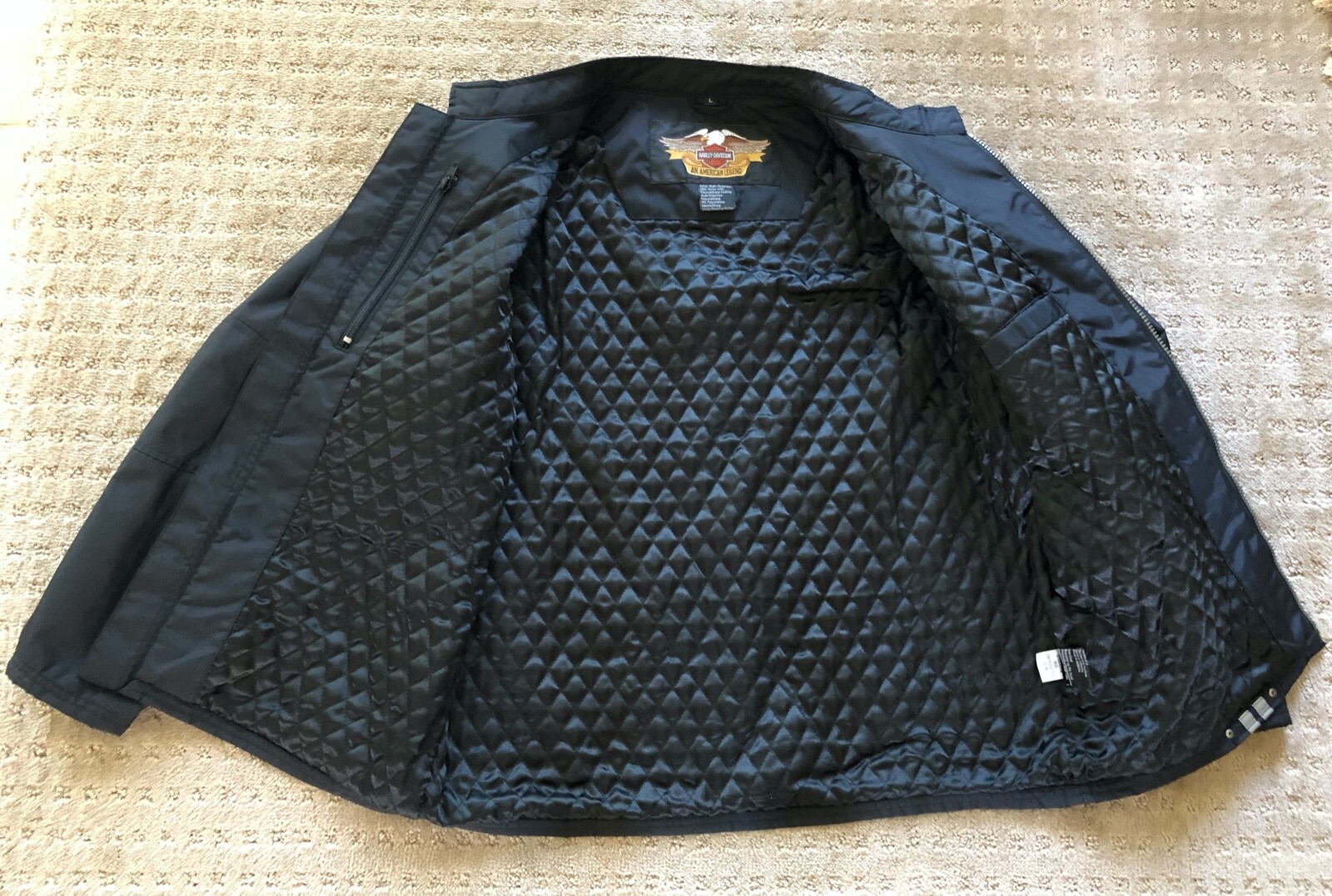 Harley-Davidson Nylon JACKET Grey Racing Stripes Wate… - Gem