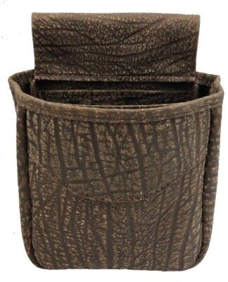 BUFFALO HIDE SHOTGUN SHELL POUCH Skeet Sporting Clays Trap USA MADE ...