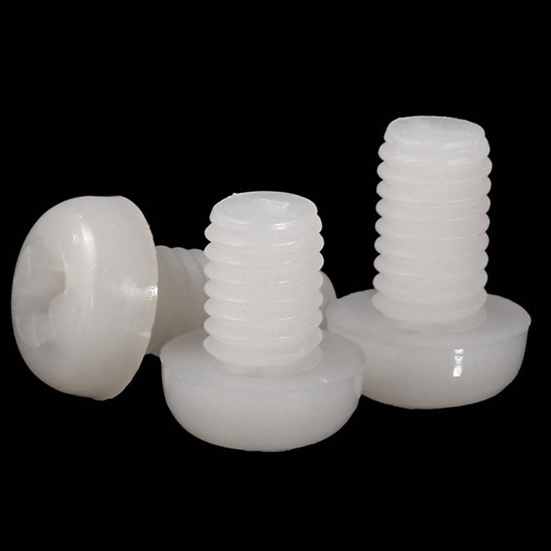 M2.5 x 0.45 White Nylon Pan Round Head Phillips Screws Plastic Machine ...