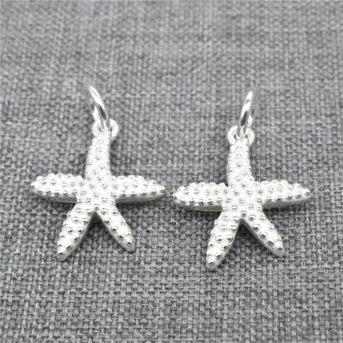 5 Sterling Silver Starfish Charms 925 Silver Star Fish for Bracelet ...