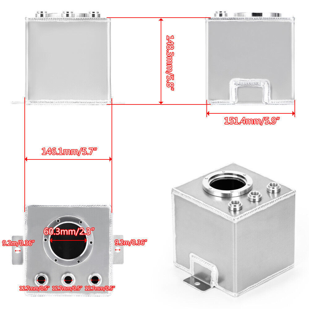 2L Aluminum High Flow Swirl Fuel Surge Pot Tank AN6 For 044 External ...