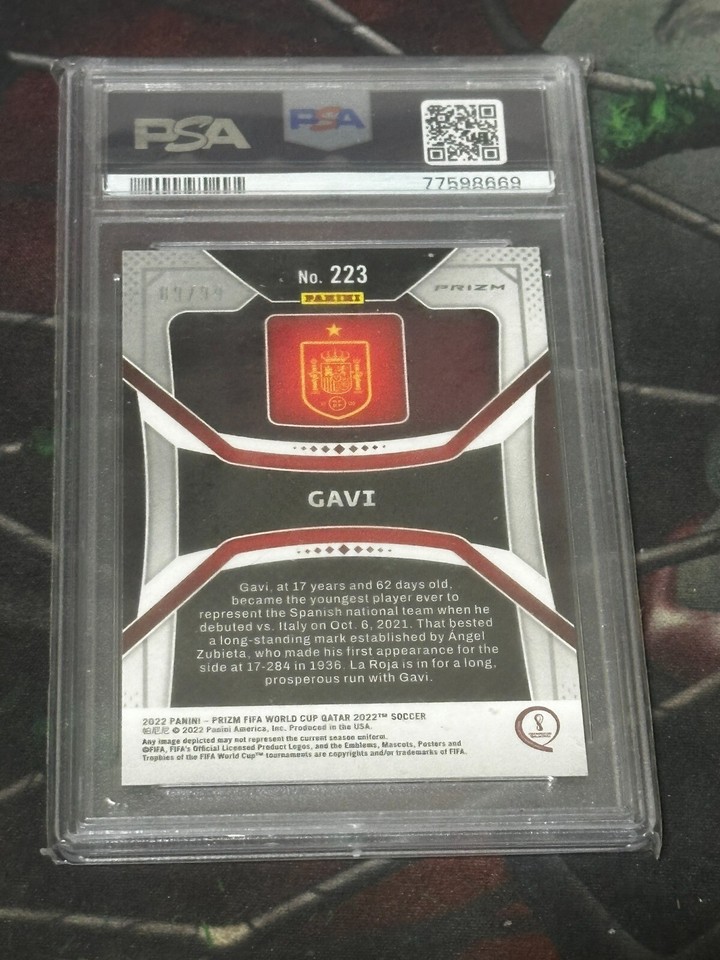 PSA 10 2022 PANINI PRIZM WORLD CUP QATAR GAVI RED MOJO #223 | eBay