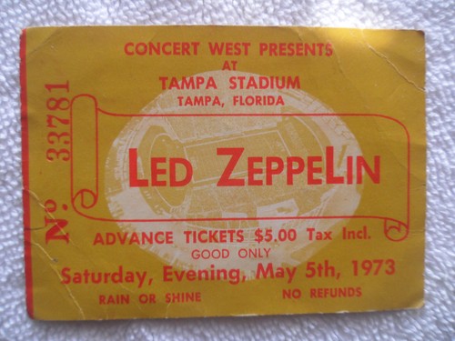 LED ZEPPELIN__Original__1973__CONCERT TICKET STUB___LARGEST AUDIENCE ...