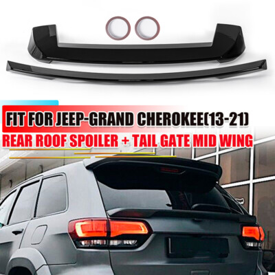 Gloss Black Fits Jeep Grand Cherokee SRT WK2 2014-21 Rear Roof Top Wing ...