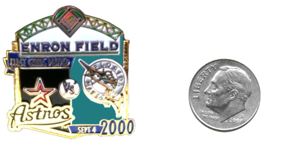 Marlins Pin Inaugural Game Pin versus Astros at Enron Field MLB ...
