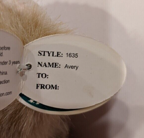 *AVERY* Bearington Bear Collection 10" New 2004 #1635 goes with Ansley ...