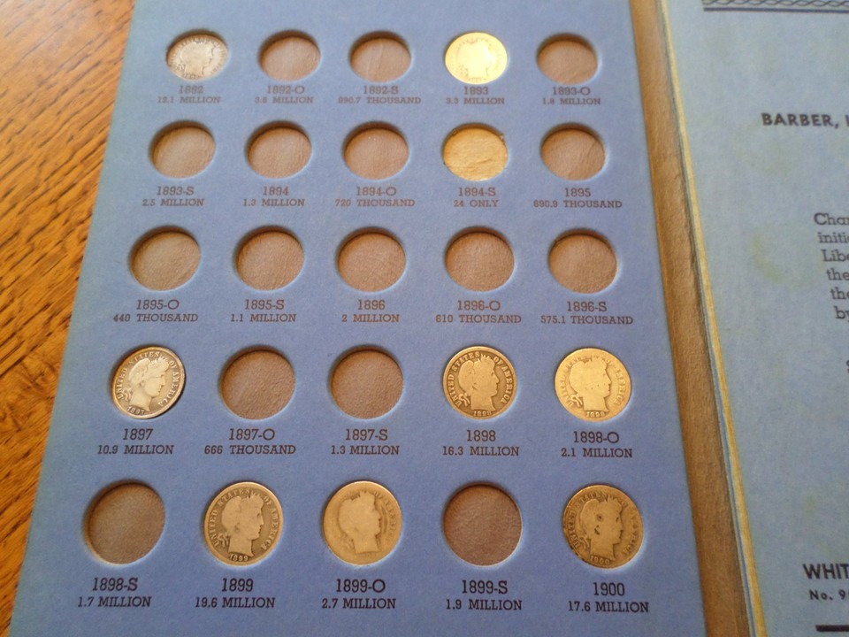 Barber Dime Set--52 Coins in Whitman Folder | eBay