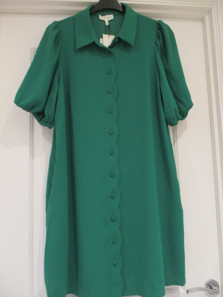 NEW Phase Eight Candice Scallop Edge Dress - Size UK 18 - Green | eBay UK