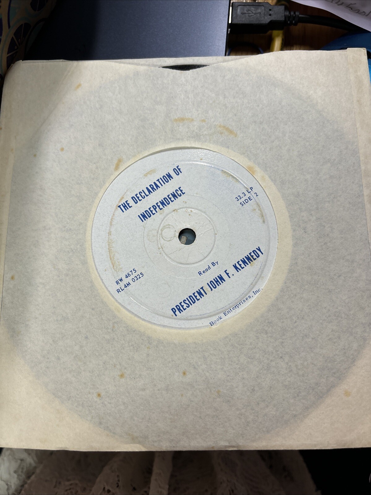 RARE 45 RPM PRESIDENT JOHN F. KENNEDY READING THE DECLARATION OF ...