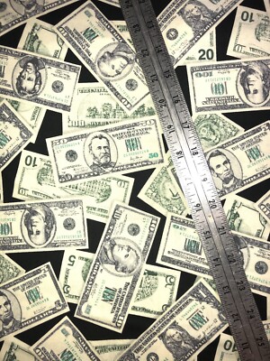 Cash Money, Paper Bills, US Currency Cotton Fabric 1/2 Yard (18 By 44 ...