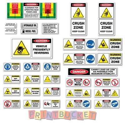 Skid Steer Loader risk assessment safety sticker kit 32 pieces | eBay