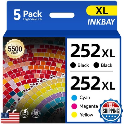 INKBAY 252XL Ink Cartridge High Capacity Combo 5 Pack Replacement for ...