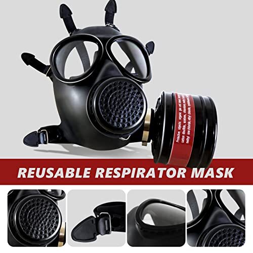 Gas Masks Survival Nuclear and Chemical, Full Face Respirator Mask with ...