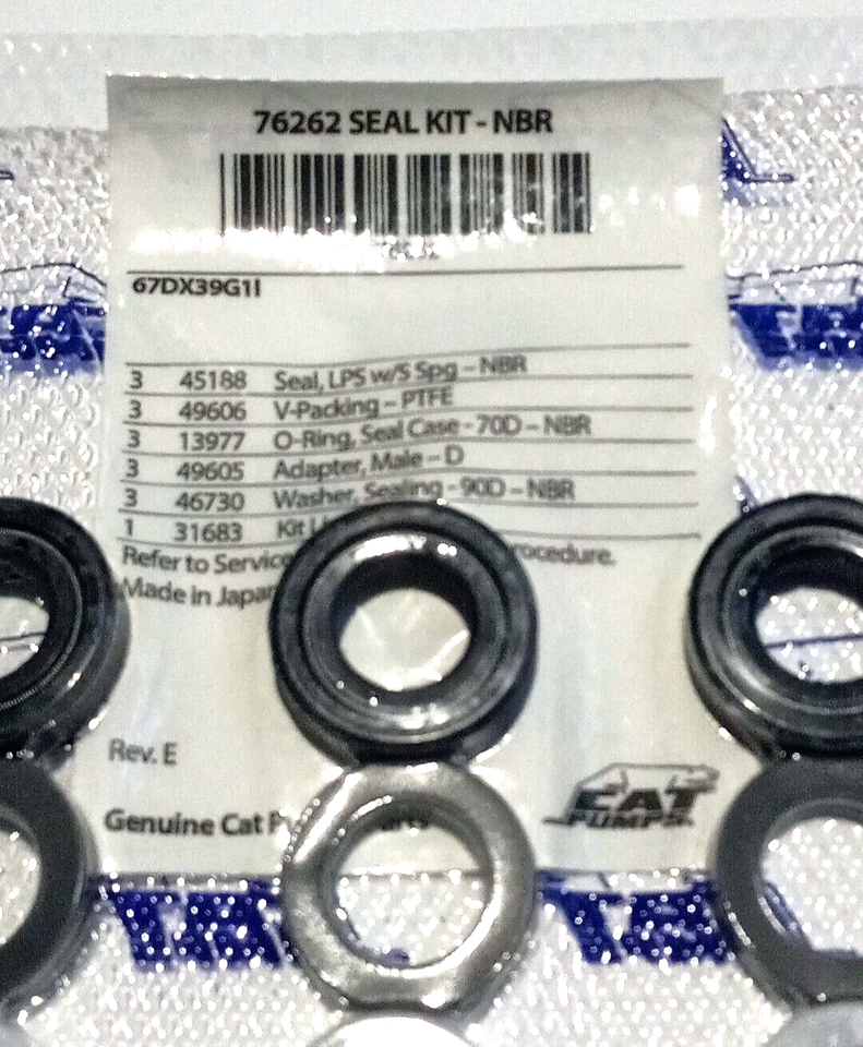76262 SEAL KIT FOR CAT PUMP 67DX39G1I And DXPW60605 Pressure Pump ...