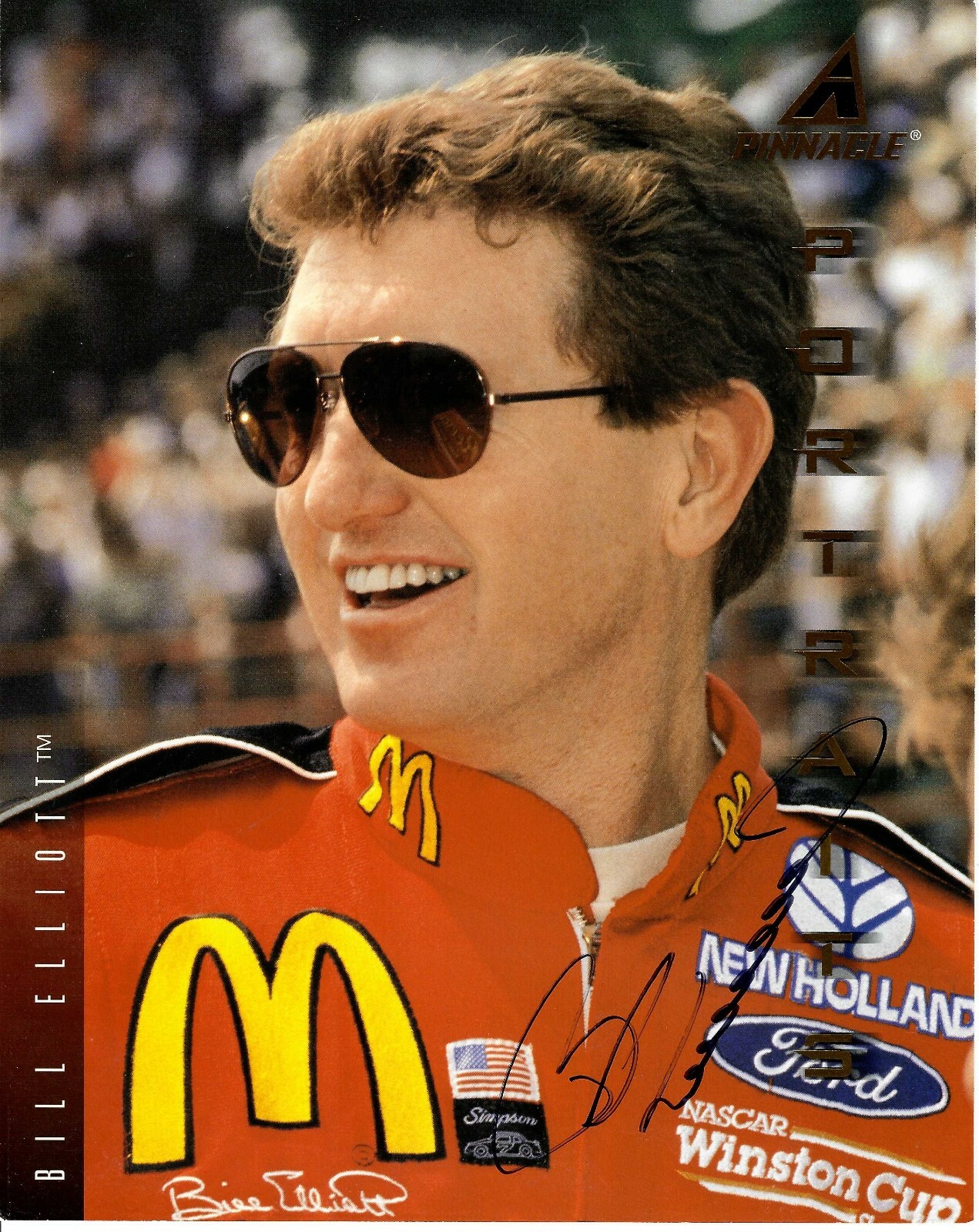 Bill Elliott Signed 1997 Pinnacle Portraits 8x10 Photo Card #BE1 | eBay