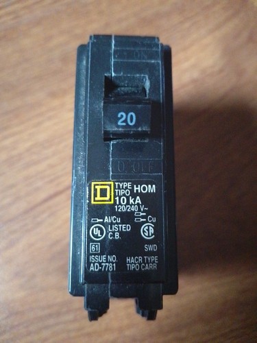 SQUARE D 20 AMP CIRCUIT BREAKER TYPE TIPO | eBay