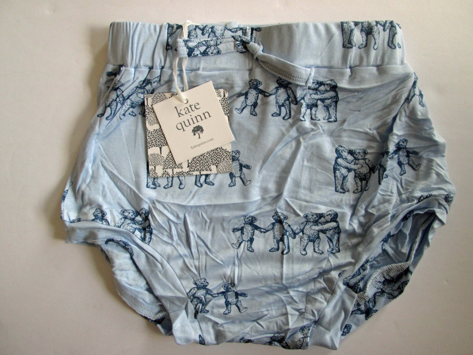 NWT Kate Quinn Teddybear Picnic Bloomer 18-24m Blue Viscose Bamboo (Run ...