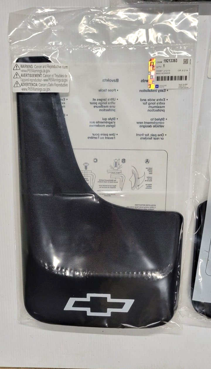 19213393 Genuine GM Chevrolet Rear Mud Guard Set | Black | Genuine OEM ...