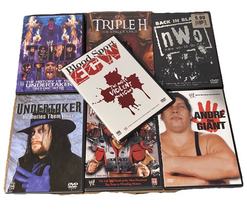 WWE DVD Set Of 7, Andre, Undertaker, Road Warriors. Triple H ECW, NWO ...