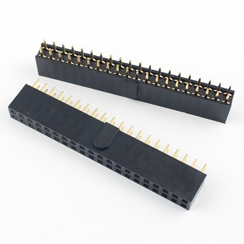 2Pcs 2.54mm Pitch 40P Female Header Strip Connector 2x20 40 Pin ...