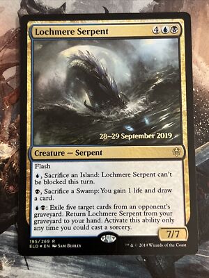 1x Foil Lochmere Serpent Prerelease Promo Throne of Eldraine LP MTG ...