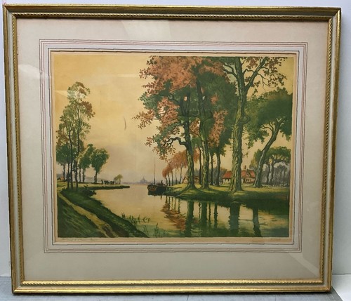 F. Roth The Yonne Canal France Framed Print | eBay