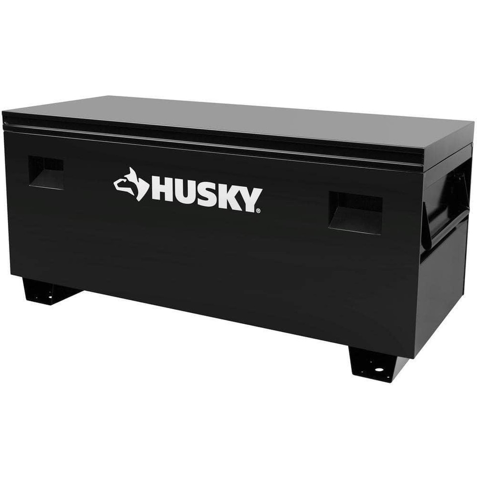 Husky Job Site Tool Box 60" x 24" x 27.5" Black Heavy-Duty 16-GA Steel ...