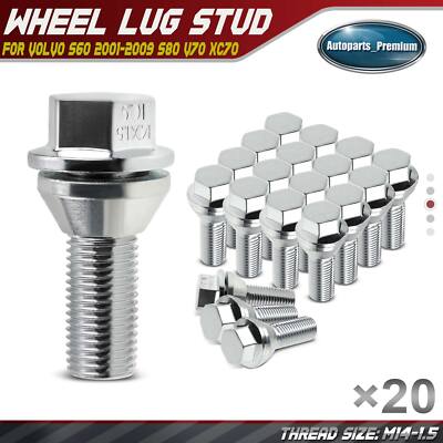 20x M14-1.5 Wheel Lug Bolt for Volvo S60 2001-2009 S80 1999-2006 V70 01 ...