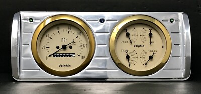 1940 Ford Car 2 Gauge Dash Panel Quad Style Insert Set Gold | eBay