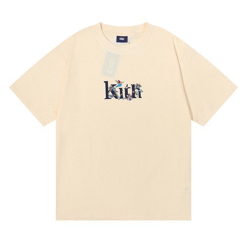 Kith Letter Logo Flower Print Short Sleeve T-shirt Casual Loose Summer ...