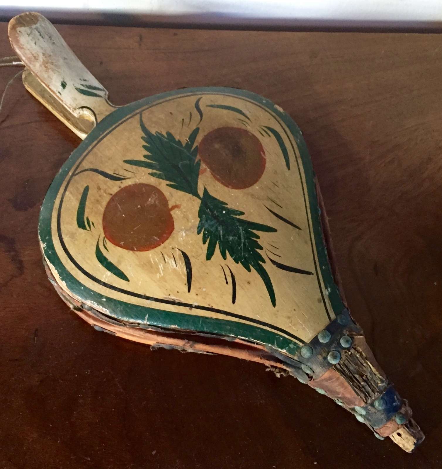 Antique 19th c. American Federal Paint Decorated Bellows for Fireplace ...