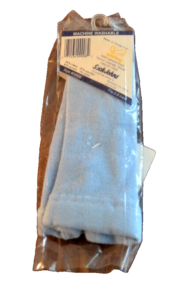 SOCK JOHNS 0-9 months Socks/Long Johns Gold Bug UNISEX ABC Design Blue ...