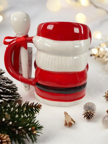 Global Design Collections Santa Mug And Spoon 22 Oz. NWT | eBay