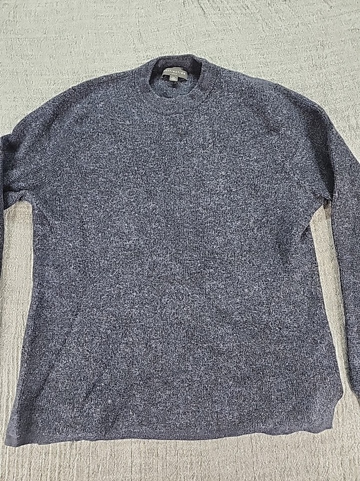 J Crew Destination Mens Sweater XL Navy Blue Waffle Knit 100% Merino ...