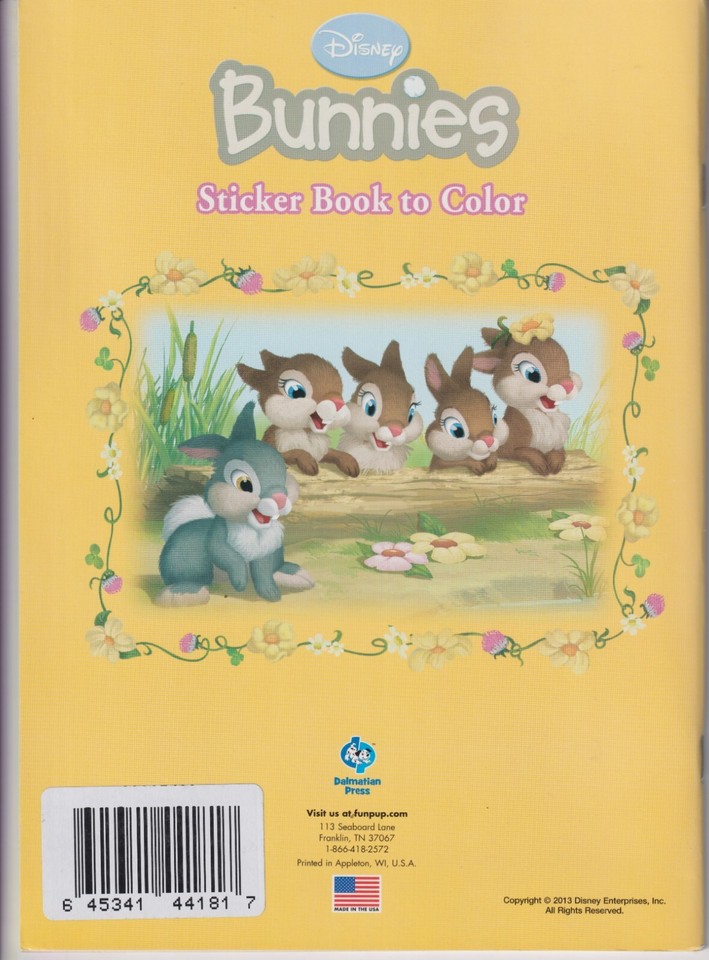 Disney Bunnies Hoppy, Hoppy Days Sticker Book to Color (Coloring Book ...