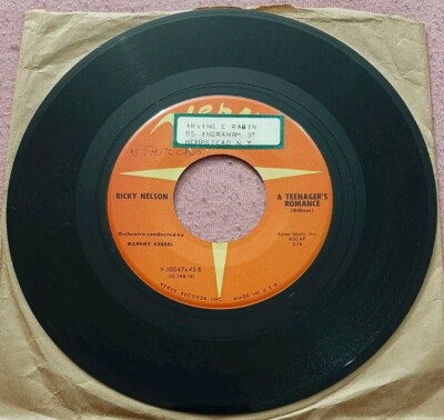 Ricky Nelson 45 I'm Walkin' / A Teenager's Romance Verve V-10047 vg+ | eBay