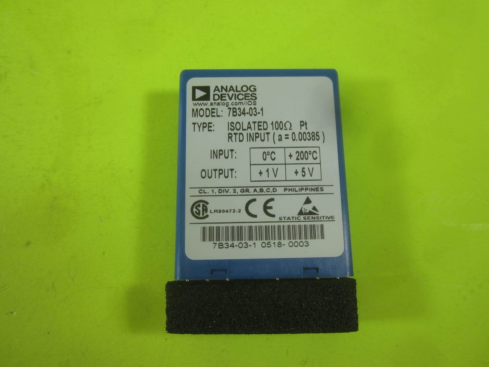 Analog Devices RTD Input Isolated 100 ohm pt. -- 7B34-03-1 -- New | eBay