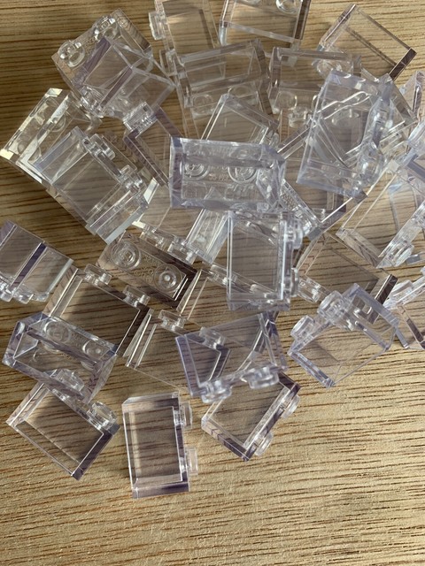 LEGO 50 X Clear Bricks 1x2 Translucent Glass Wall Panel Window Brick ...