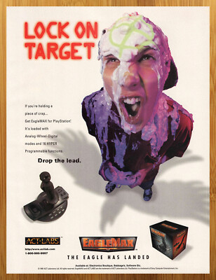 1997 EagleMAX Flight Stick Joystick PS1 Vintage Print Ad/Poster 90s Kid ...