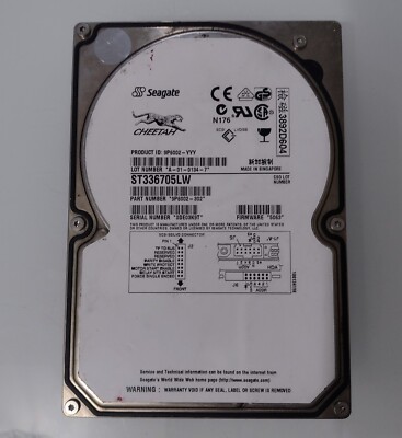 ST336705LW PN 9P6002-892 FW 5063 Seagate Cheetah 36.7GB SCSI 3.5 Hard ...