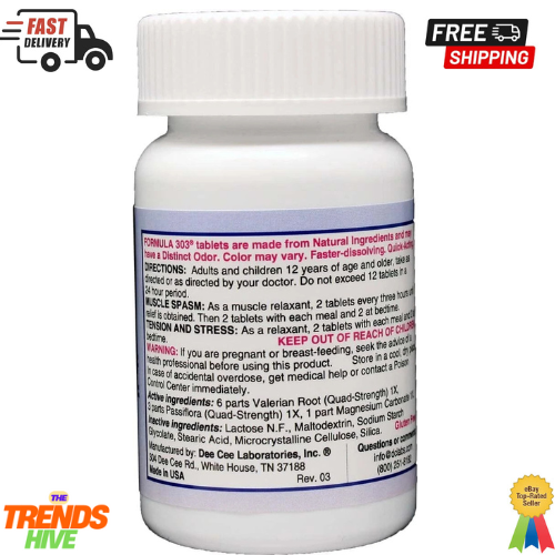 Dee CEE Labs Formula 303 Maximum Strength Tablets, All-Natural - 90 ...