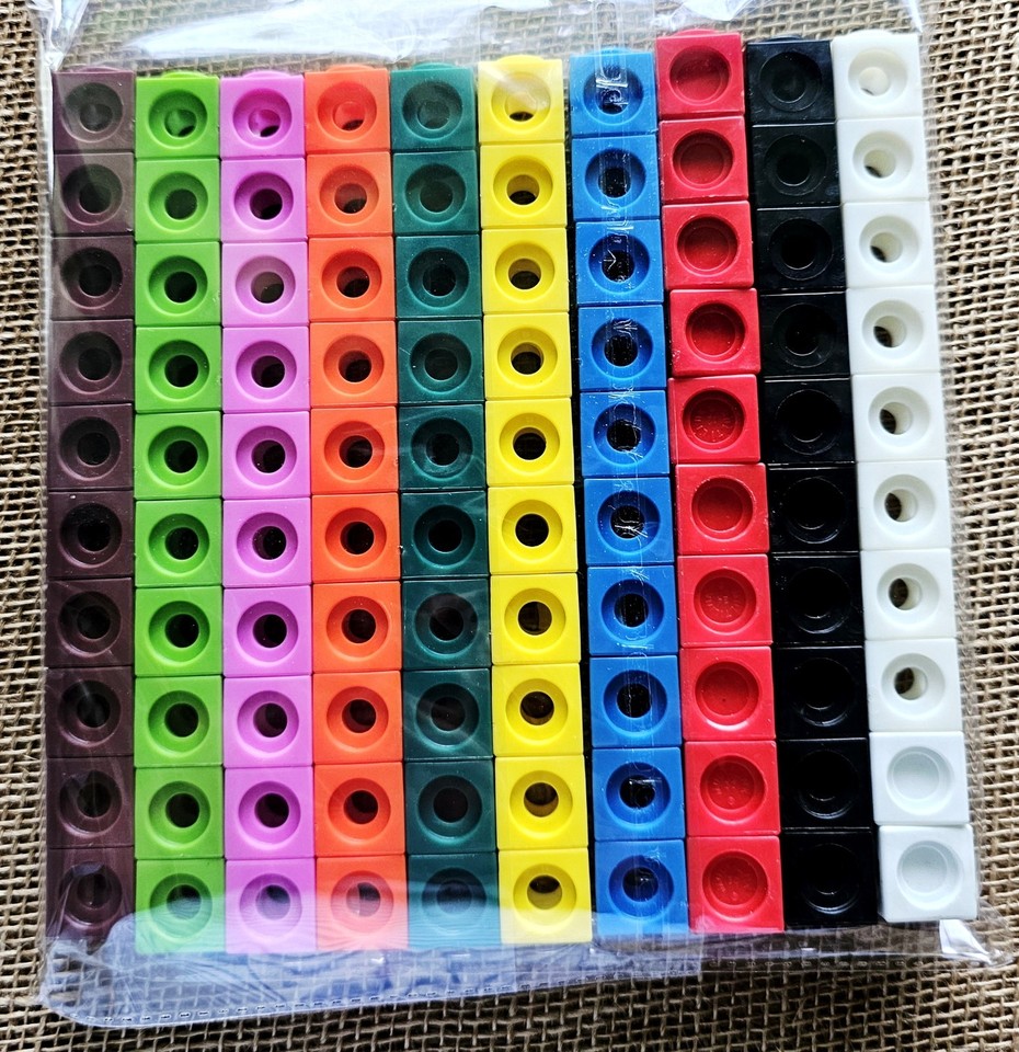 Learning Resources Set Of 100 Linking Cubes 10 Colors Math ...