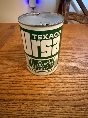 VINTAGE TEXACO URSA LA-3 MOTOR OIL 1 QUART METAL MOTOR OIL CAN SAE 30 ...