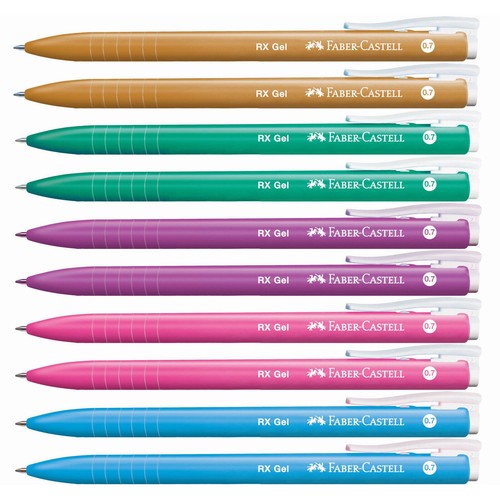 10pcs Faber Castell RX Gel Ink 0.7mm Pen | Smooth Writing Colour Pens ...